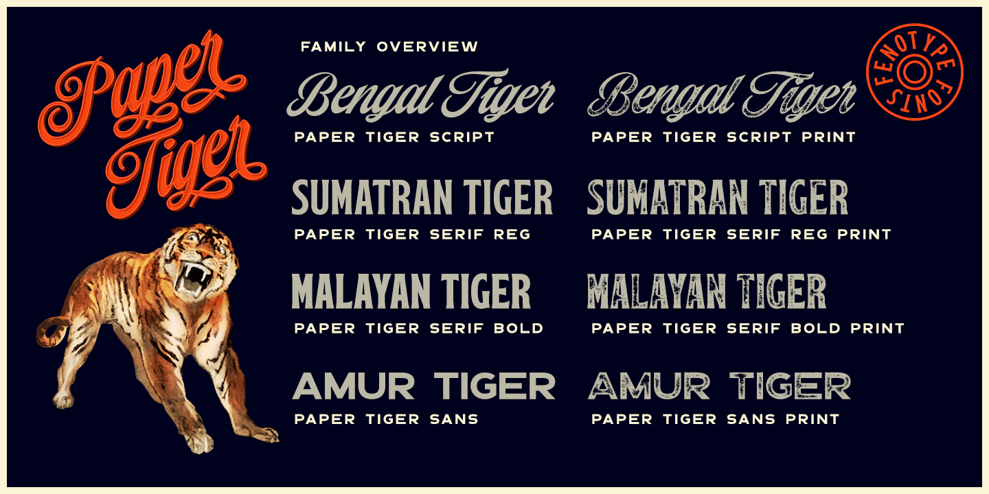 Paper Tiger Font Family by Fenotype | Font Bros