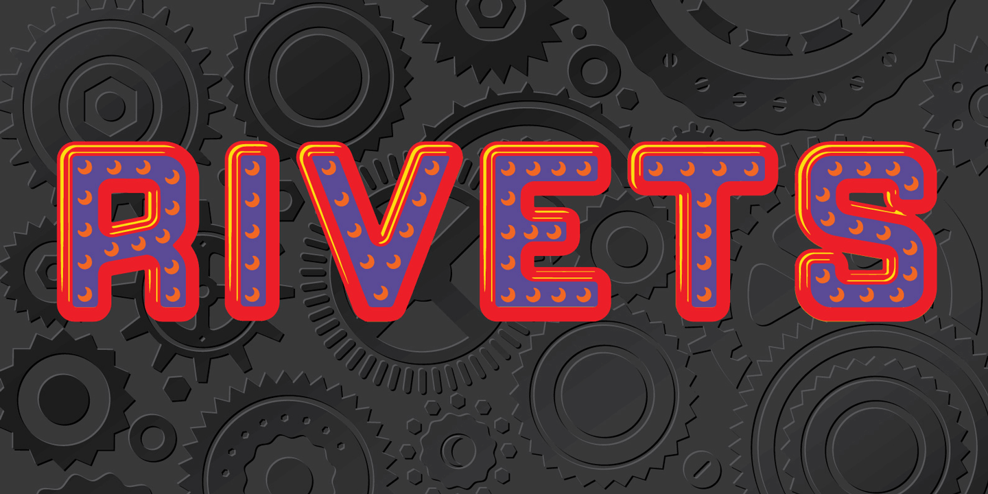 Rivets Font Family by Pelavin Fonts | Font Bros