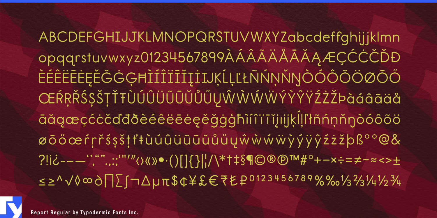 Report Font Family by Typodermic | Font Bros